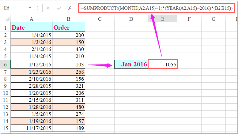 How To Sum Values Based On Month And Year In Excel 