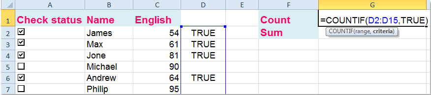 How To Count Check Marks In Excel NovusLion