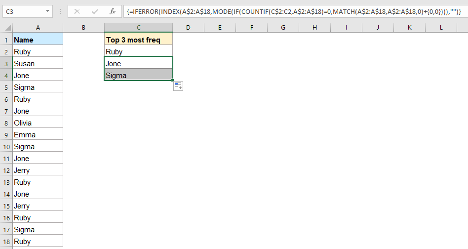 How To Find The Top 5 Or N Most Frequent Text Or Numbers In Excel 