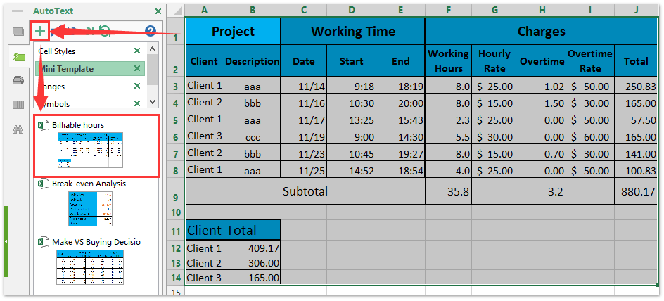 Tracking Billable Hours Template Database