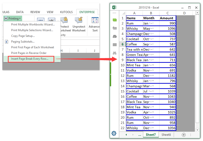 How To Print Each Row cell On A Separate Page In Excel 