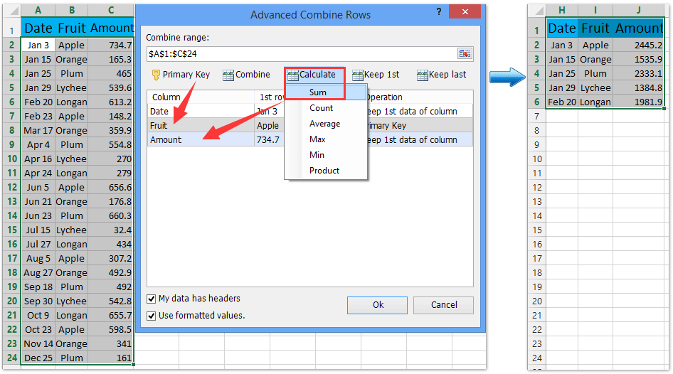 How To Copy Sum Of Selected Cells Only In Excel 