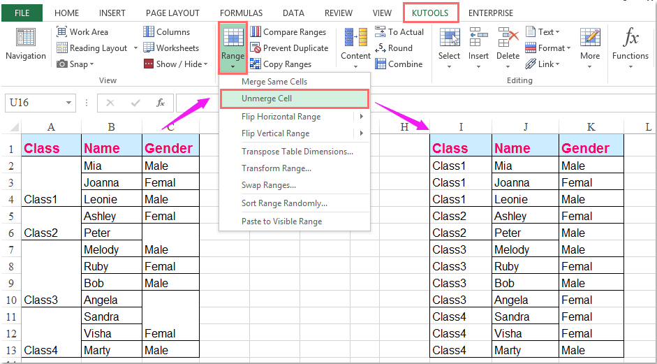 How To Unmerge Cells And Fill With Duplicate Values In Excel 