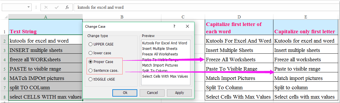 How To Capitalize First Letter Only Or First Letter Of Each Word In Excel 