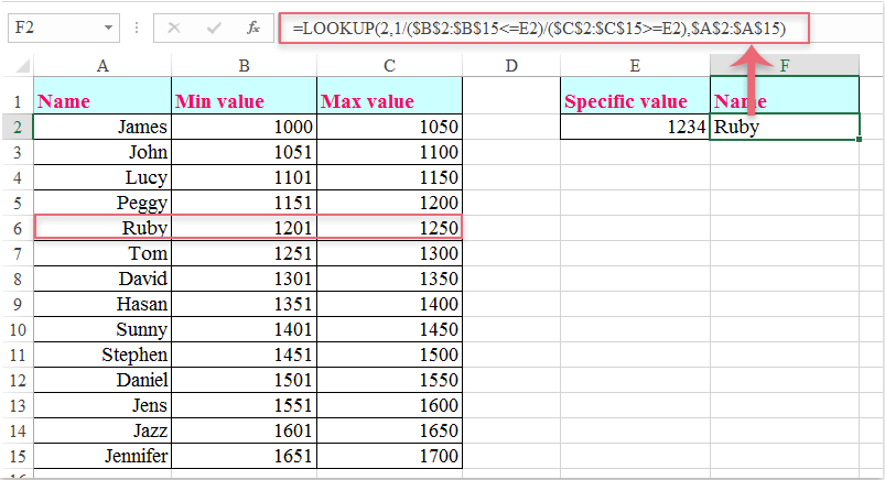 How To Vlookup And Return Matching Data Between Two Values In Excel 