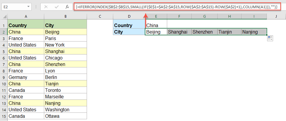 How To Vlookup And Return Multiple Values Vertically In Excel 
