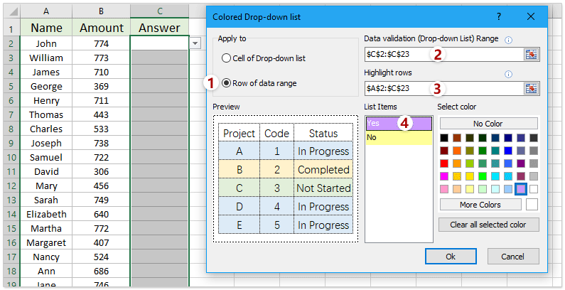 How To Create YES Or NO Drop Down List With Color In Excel 