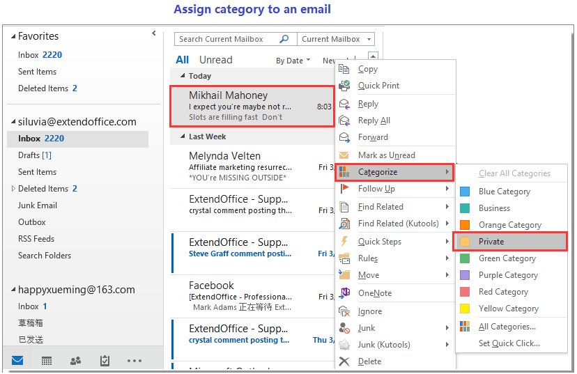 How To Move Emails To Specified Folder After Assigning Certain Category 