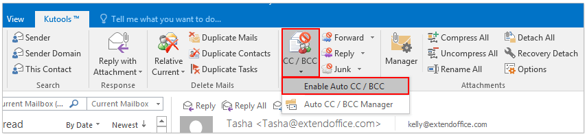 How to automatically cc myself always in Outlook?