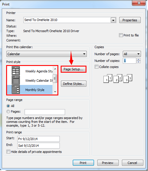 How To Print Calendar With Notes In Outlook 