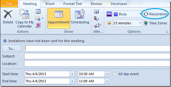 How To Create Recurring Meetings And Appointments In Outlook 