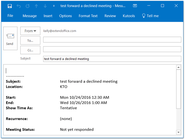 How To Forward Meeting As Email Without Notifying Meeting Organizer In Outlook 