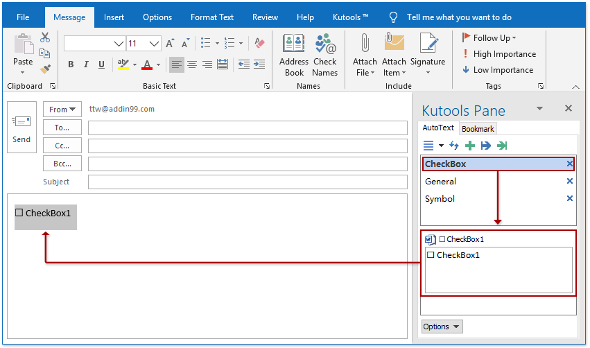 How To Add Checkbox Controls Or Checkbox Marks Into Email Messages In