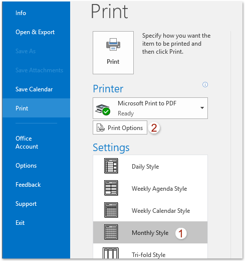 Hoe Een Heel Volledig Kalenderjaar In Outlook Afdrukken 