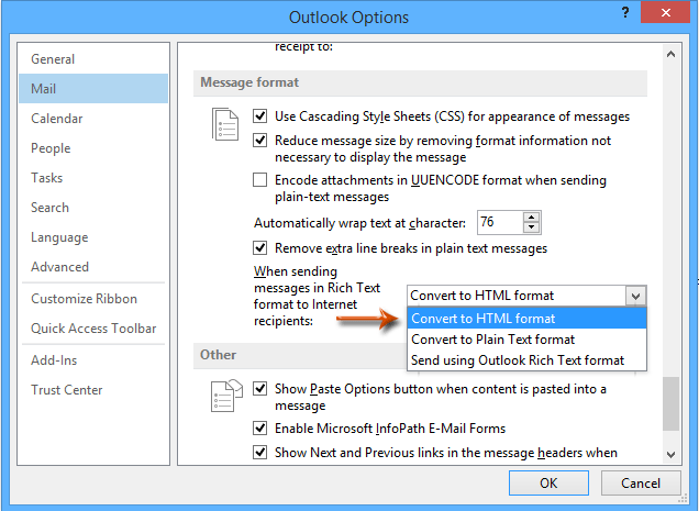 How To Change Rich Text To HTML When Sending To Internet Recipients In Outlook 