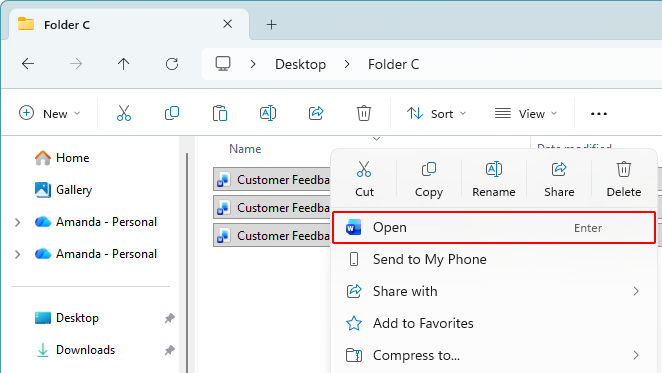 How to group and open multiple Word documents at once