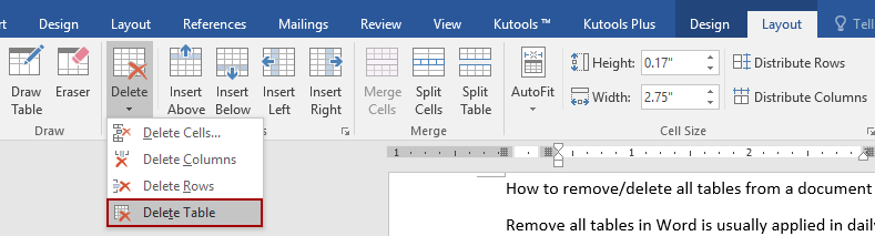 How To Remove delete All Tables From A Document In Word