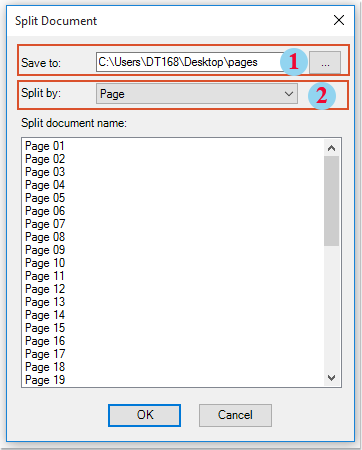 How to save current or each page as separate Word document?