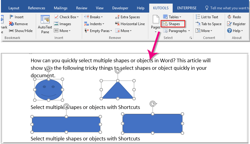 How To Select Multiple Shapes Or Objects In Word 