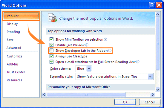  How To Find Developer Tab In Word 2010 Garrytele