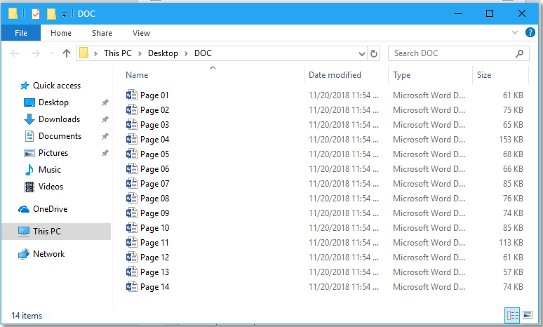 ExtendOffice - How to split a Word document and save as separate PDF file?