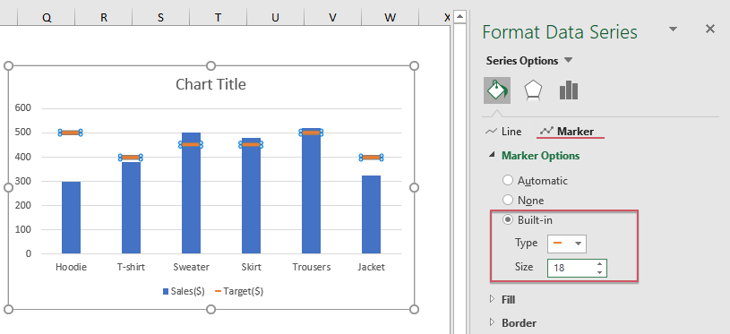 Create Chart With Average Target Line In Excel