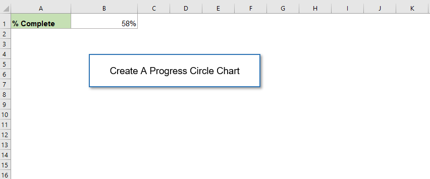 Create progress circle chart in Excel