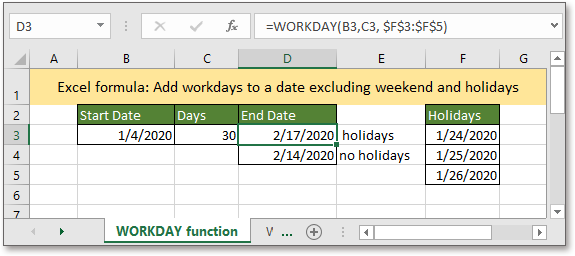 Excel Formula Add Business Days To Date