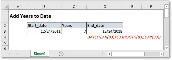 Excel Formula Add Years To Date