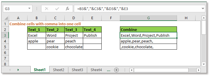 Excel Formula Combine Cells With Comma