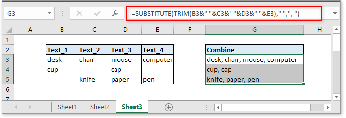 Excel Formula Combine Cells With Comma