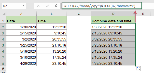 Combine Date And Time Into One Cell In Excel