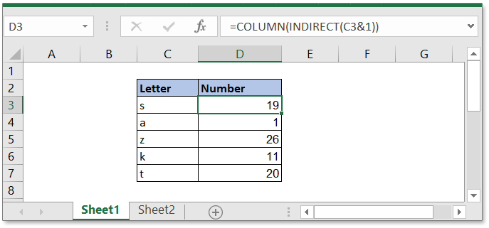 Excel Formula Convert Letter To Number