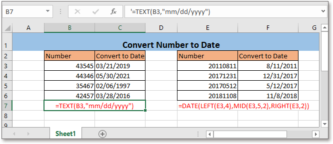 Excel Formula Convert Number To Date