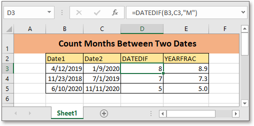 How To Calculate Months And Years In Excel Novuslion