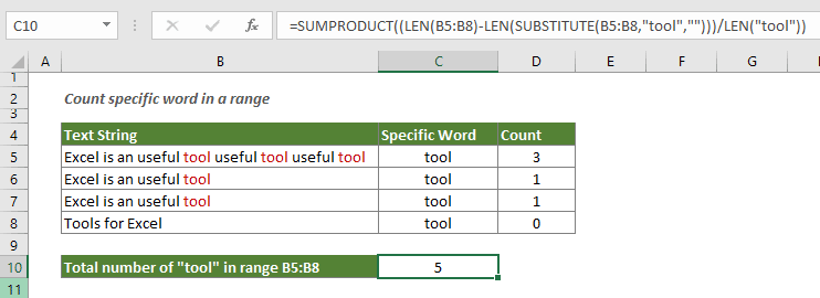  How To Count Specific Words In Excel Row Formula Printable Templates