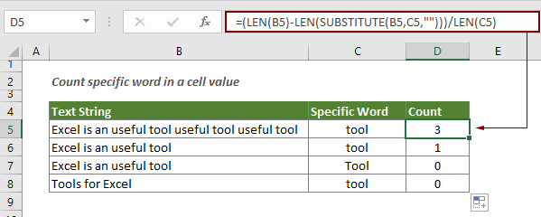 How To Count The Number Of A Specific Word In An Excel Cell Youtube 