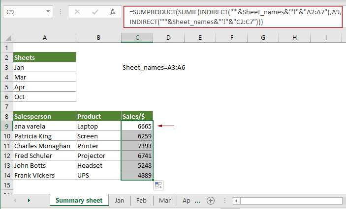 3D Sum Or Sumif Across Multiple Worksheets In Excel