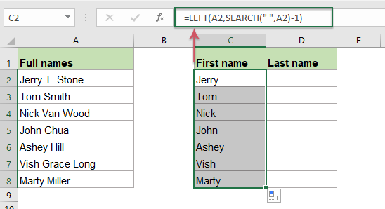 Extract First Middle And Last Names From Full Name In Excel
