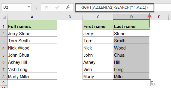 Extract First Middle And Last Names From Full Name In Excel 2022 