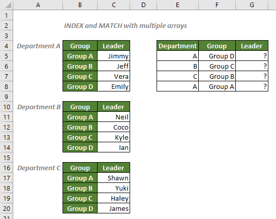 INDEX And MATCH With Multiple Arrays