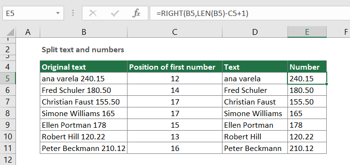 Split Text And Numbers In A Cell In Excel