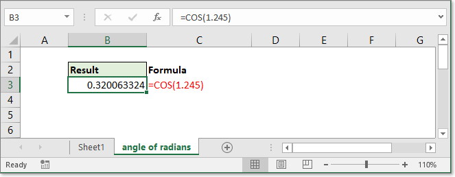 How To Use Excel COS Function