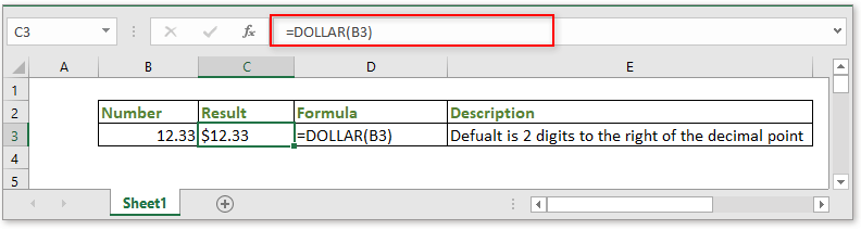 How To Use The Excel DOLLAR Function