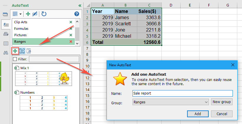 Easily Create And Insert Auto Text Entry In Excel 1816