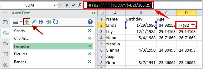 Easily create and insert Auto Text entry in Excel