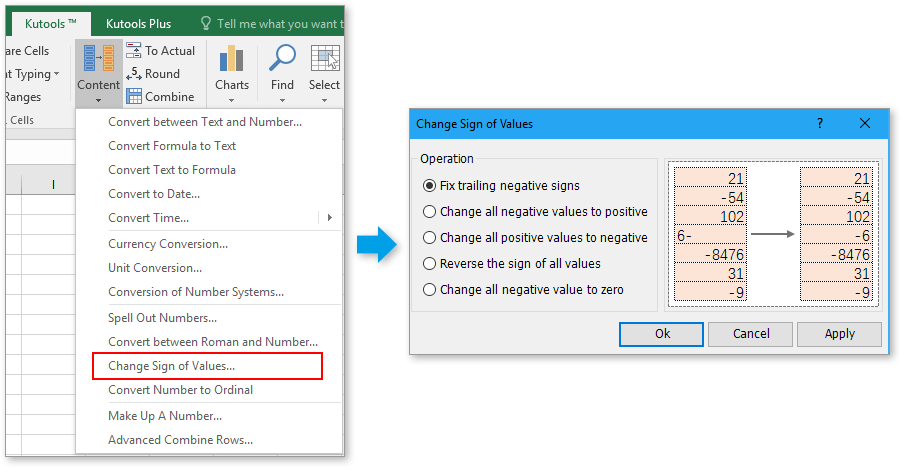 Quickly Change Sign Of Numbers In Excel
