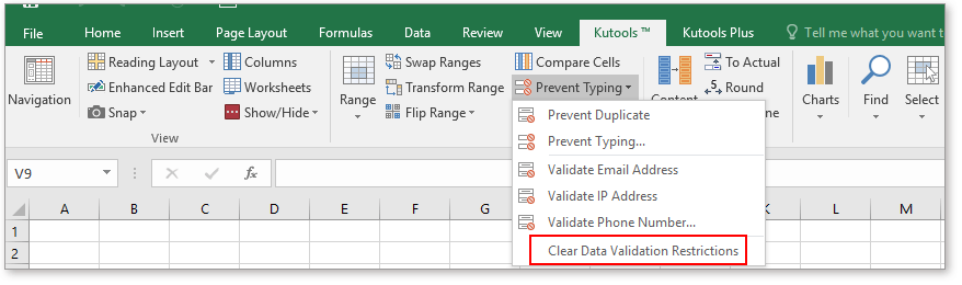 Batch Clear All Data Validation Restrictions From Selection In Excel