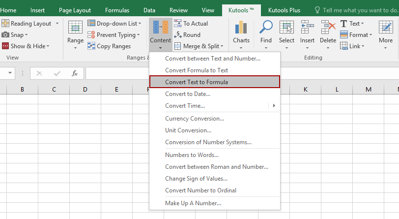 Quickly Convert Text String To Formula In Excel
