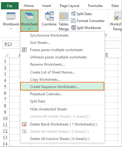 Quickly create worksheets from a list of worksheet names in Excel